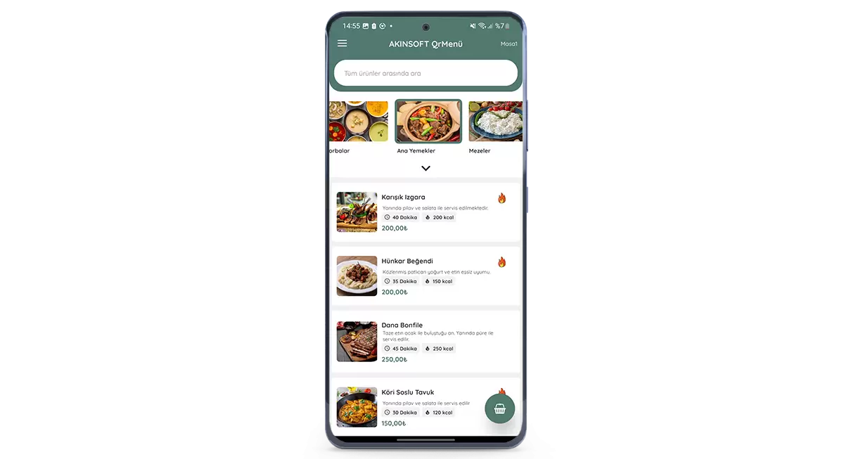 QR Menü (Android) / Programlar / AKINSOFT